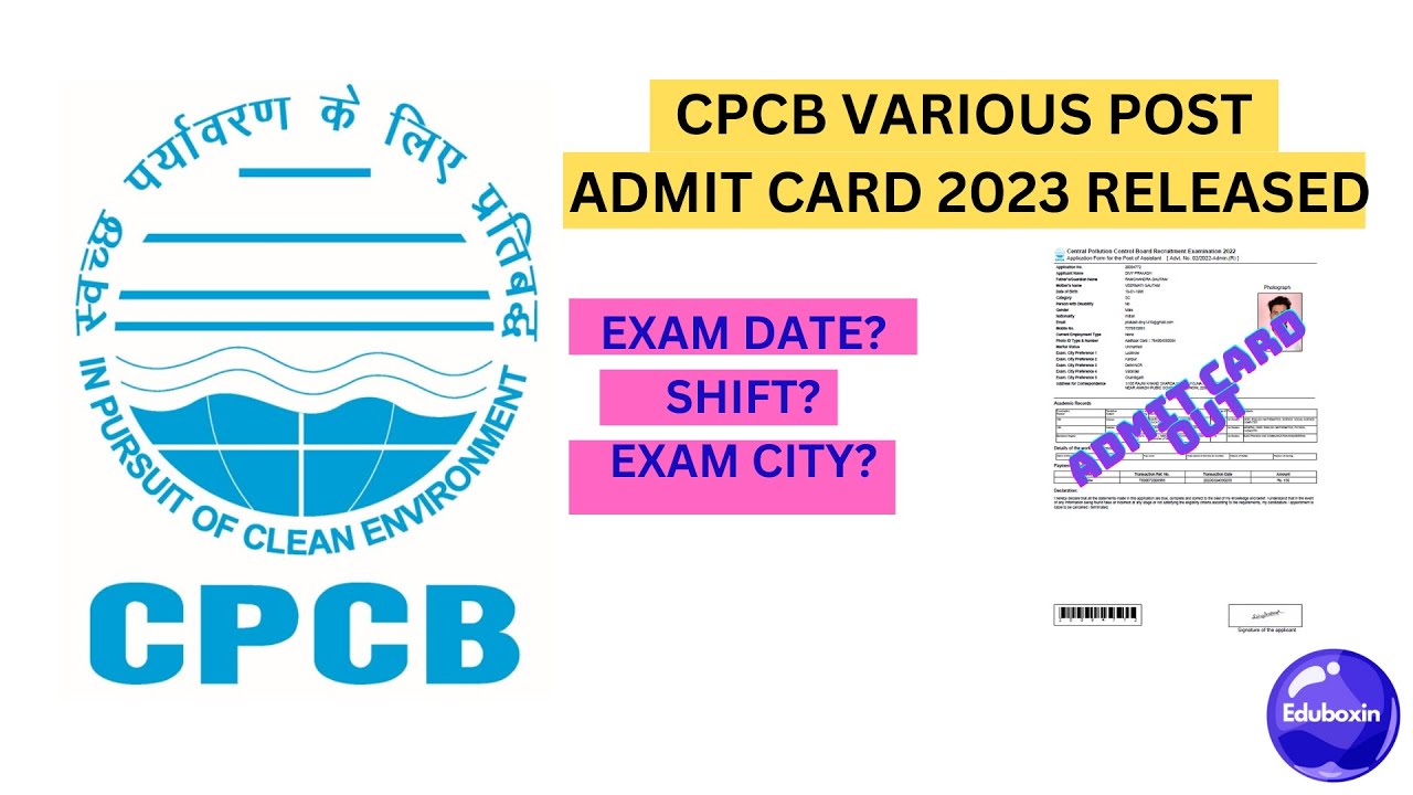 CPCB ADMIT 2023 OUT #cpcb #cpcbadmitcard2023 #cpcbexam2023 How To ...