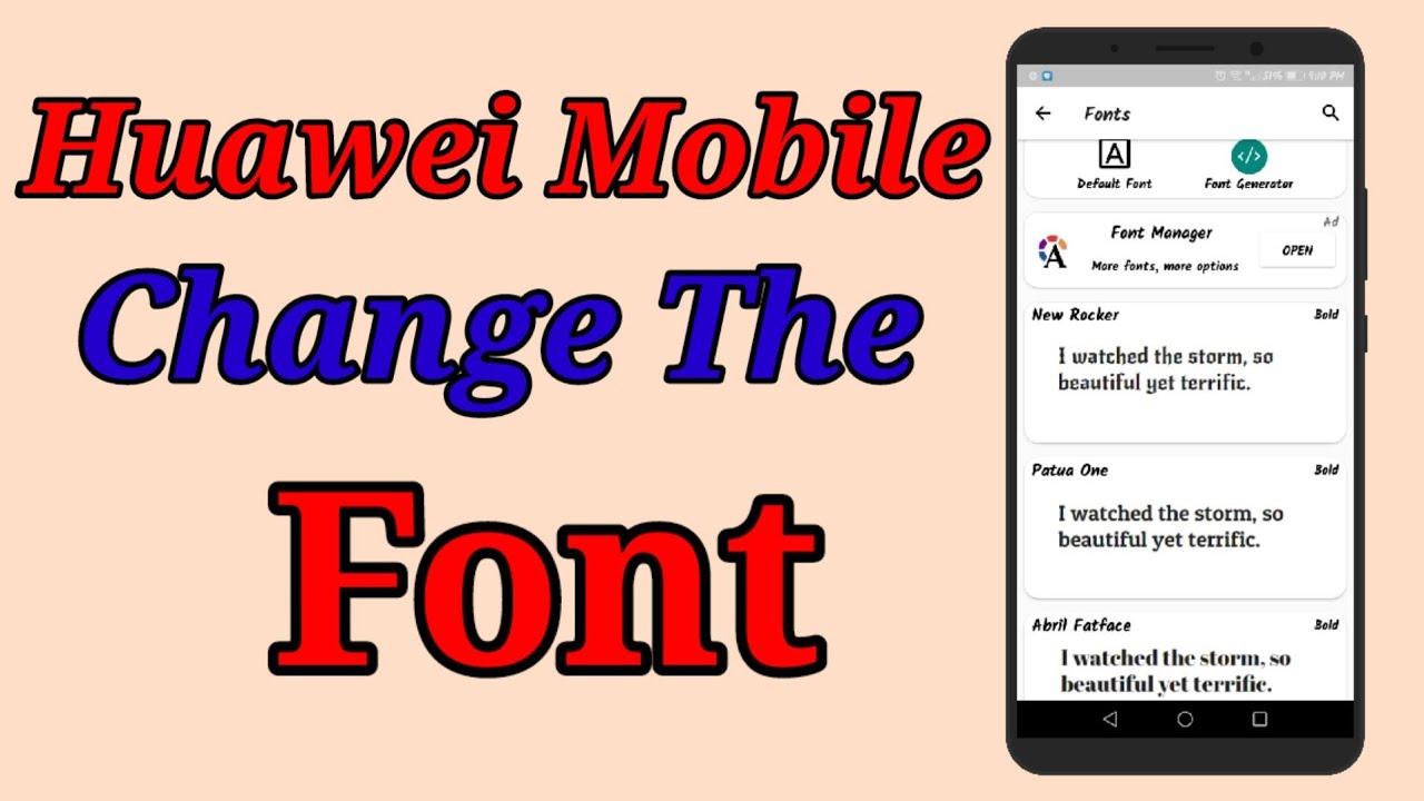 Huawei Mobile Change The Fonts 💯💯 - YouTube