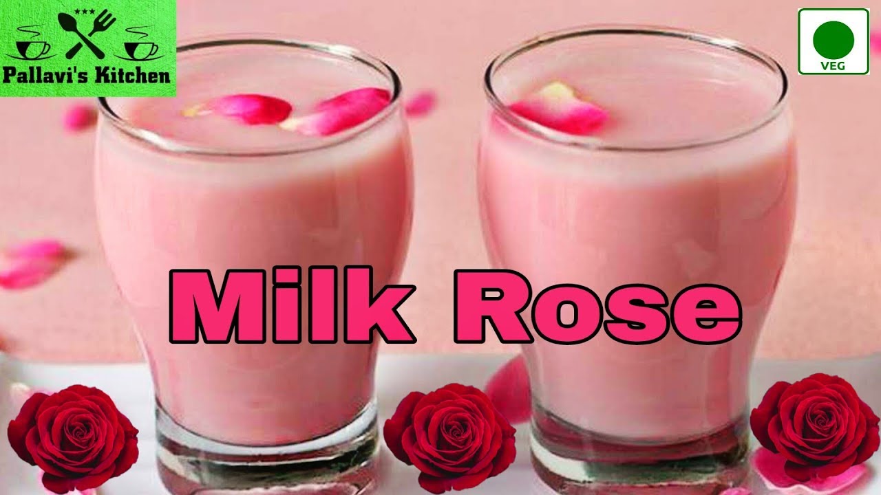 Rose Milkshake | Rose Milk Recipe | Gulab Sharbat | Rose Milkshake ...