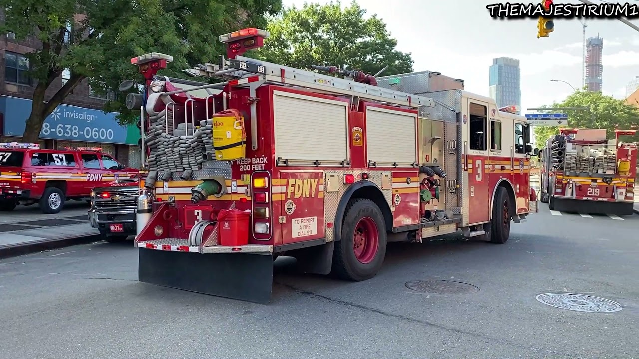 COMPILATION OF FDNY APPARATUS TAKING UP FROM FIRES, COLLAPSES ...