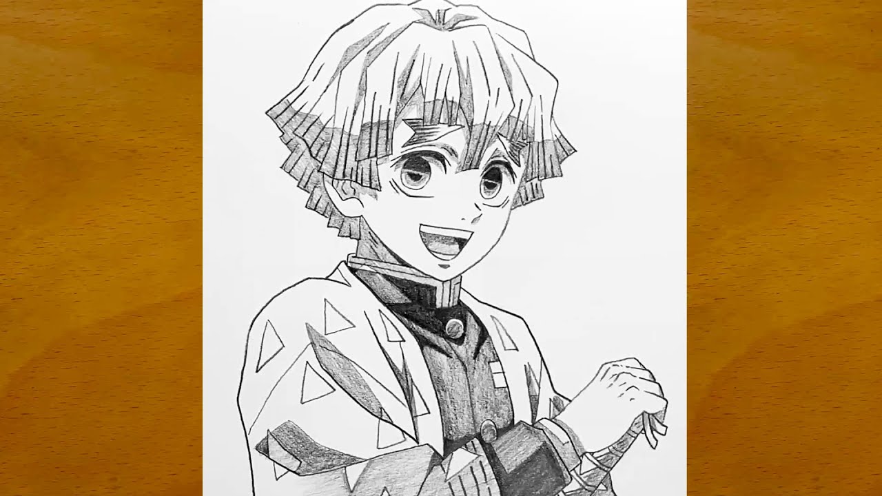 How to Draw Zenitsu Agatsuma from Demon Slayer || Easy Anime Drawing ...