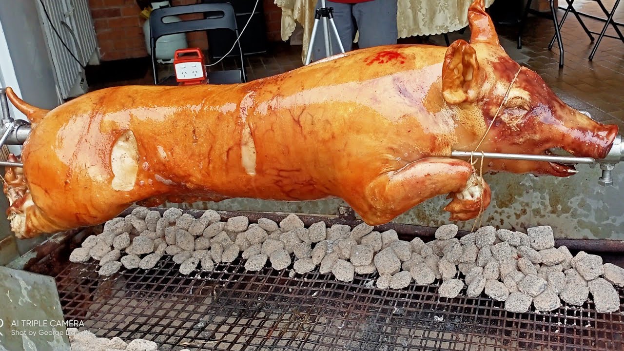 We've Roasted a Pig for Our 2021 Christmas Party - YouTube