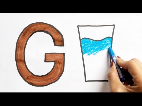G For Glass Alphabet Oil pastel Drawing For Kids | Easy Drawing For ...