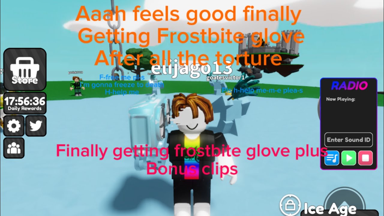 Finally getting frostbite glove in Roblox slap battles plus some bonus ...