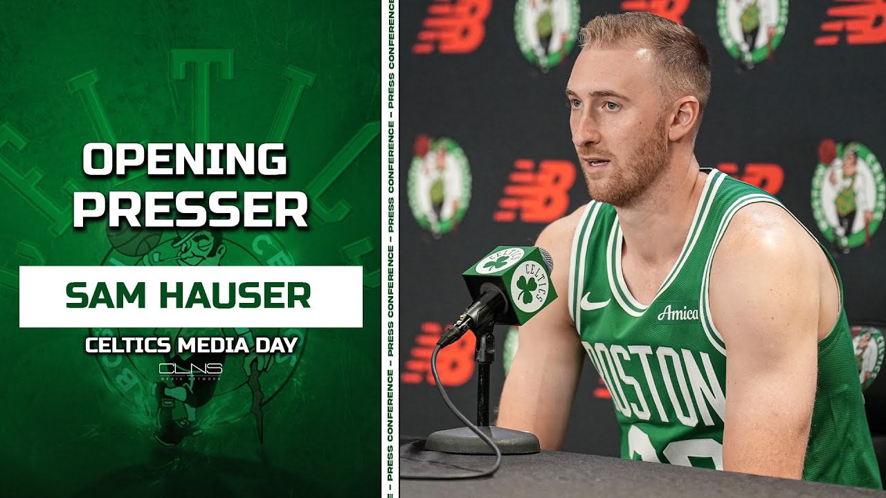 Sam Hauser on DECISION to Re-Sign with Boston | Celtics Media Day - YouTube