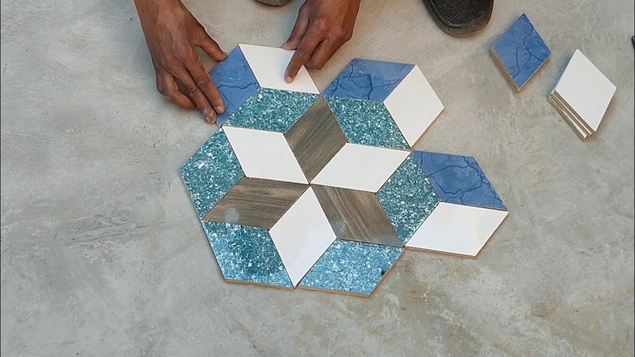 How to make 3d cube and circle combination design - YouTube