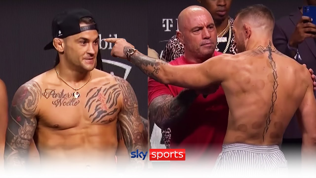 Angry Conor McGregor separated from Dustin Poirier at UFC 264 weigh-in ...