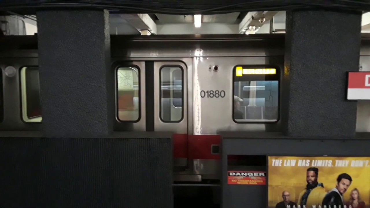 MBTA Red Line Bombardier 01800 Series Leaving Downtown Crossing Station ...