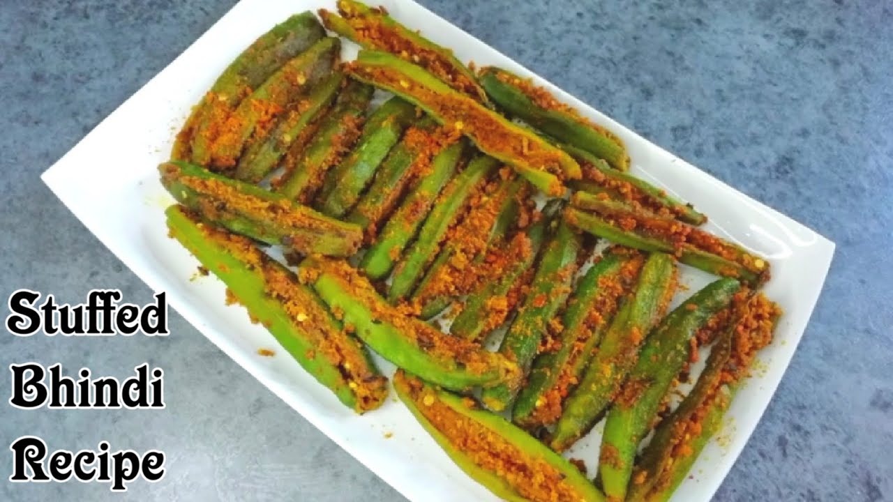Stuffed bhindi recipe | Bharwa bhindi masala | Stuffed okra recipe ...