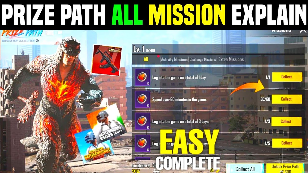 How To Complete Godzilla Prize Path Mission In Bgmi | Bgmi Godzilla ...