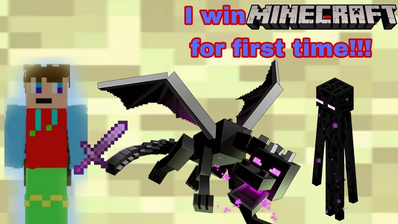 I win minecraft for first time!!! - YouTube