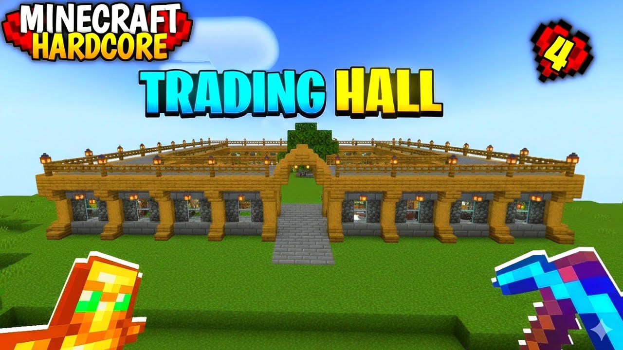 I Built the Most Beautiful Trading Hall 😱 | Minecraft Hardcore EP-4 ...