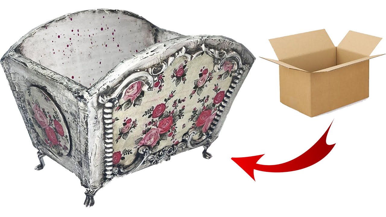 DIY CARDBOARD BASKET / CARDBOARD DECORATION - YouTube