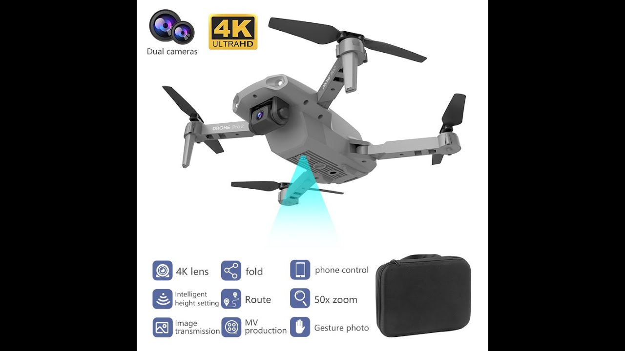 E99Pro Double 4K HD Camera WIFI FPV Beginner Drone, Track Flight ...