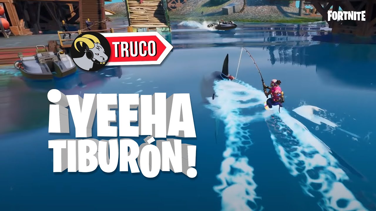 Trucos al montar un tiburón en Fortnite - YouTube