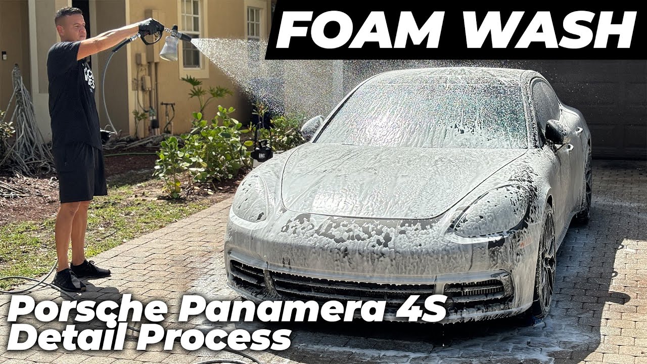 Porsche Panamera 4S FOAM WASH! - My Basic Car Detailing PROCESS - YouTube