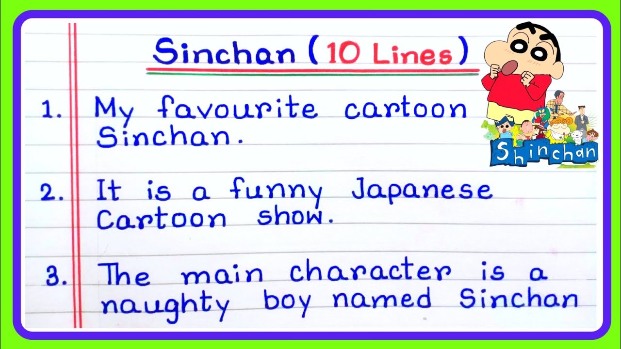 10 Lines Essay on Sinchan/ My Favourite Cartoon/ My Favourite Cartoon ...