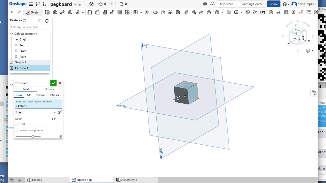 Onshape PLTW Pegboard part 1 - YouTube