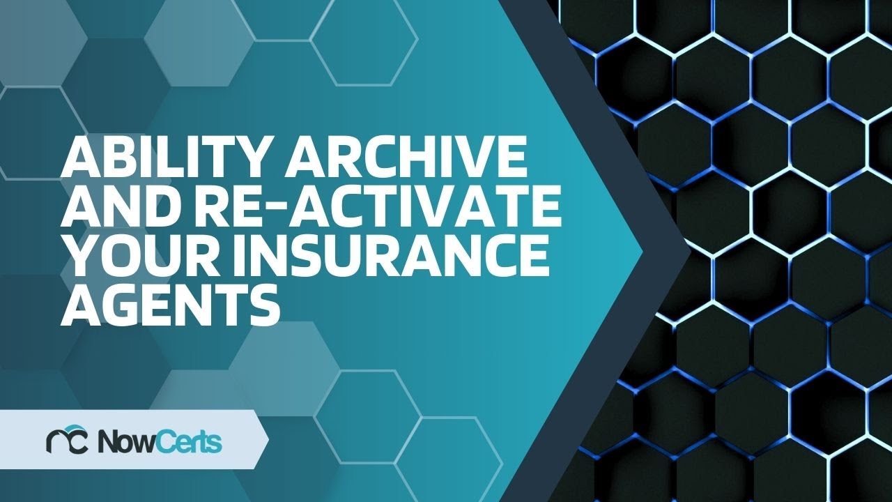 Ability archive and re-activate your Insurance Agents - YouTube