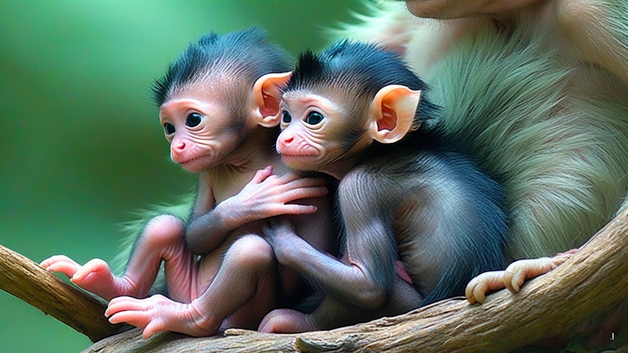 Monkey Mama's Sweetest Moments with Her Baby, Wild Newborn Monkey - YouTube