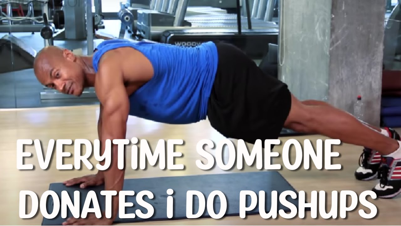 DOING push ups for each donation roblox pls donate - YouTube