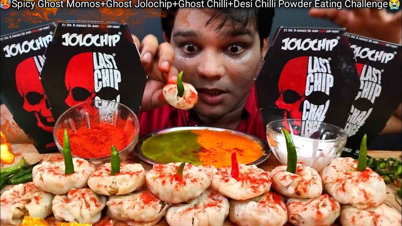 🥵Spicy Ghost Momos+Ghost Jolochip+Ghost Chilli+Desi Chilli Powder ...