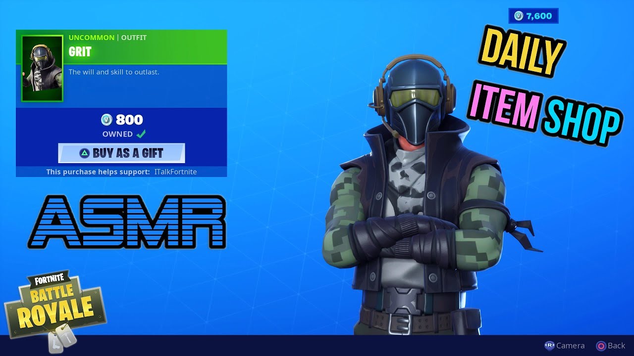 ASMR | Fortnite NEW Grit Skin and Red Streak Pickaxe! Item Shop Update ...