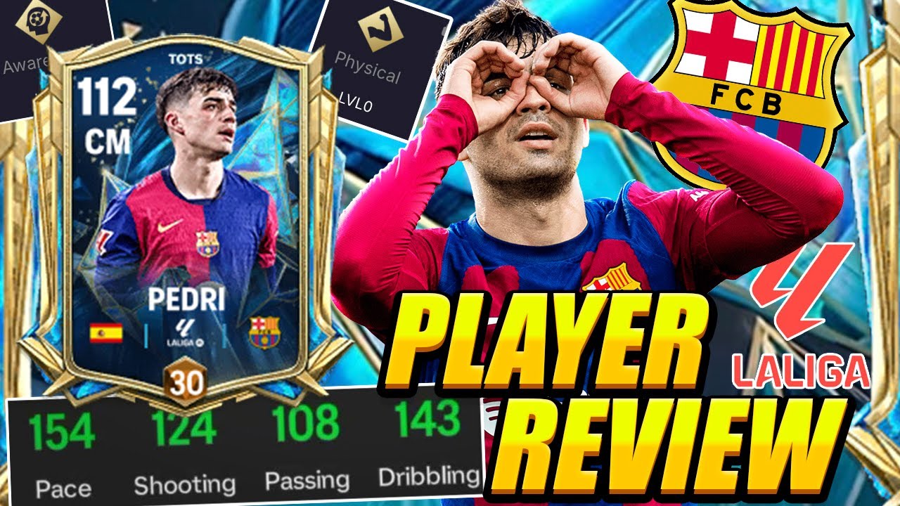 REVIEW TOTS PEDRI PLAYER REVIEW! FC MOBILE PEDRI REVIEW! TEAM OF THE ...