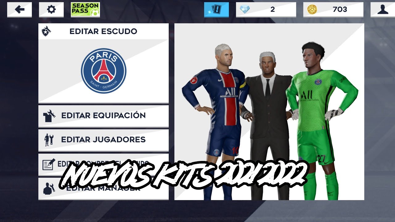 nuevos kits del PSG 2021-2022 para dls - YouTube