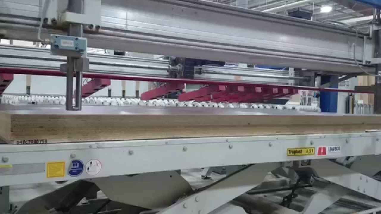 Schelling FMH 430 rear loading beam saw - YouTube