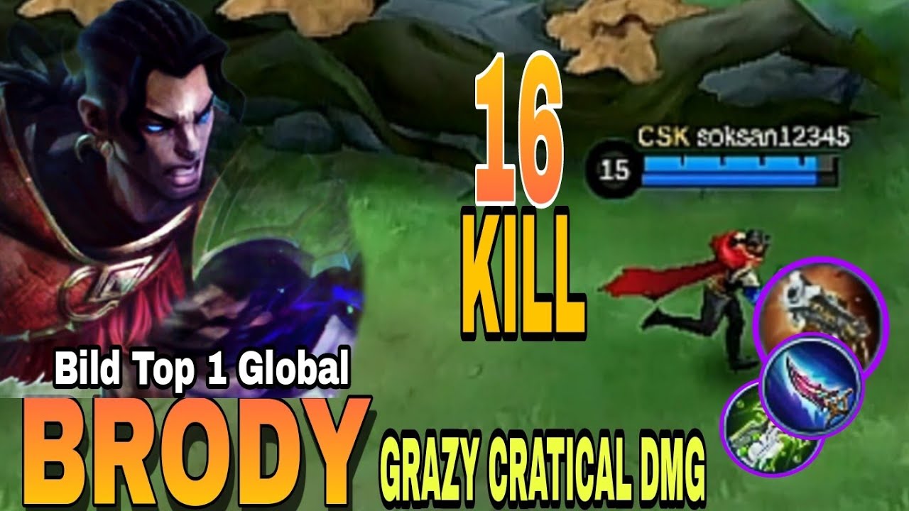 ស៊ី16 KILLS !! ONE SHOT BUILD BRODY CRAZY CRITICAL DAMAGE!! BUILD TOP 1 ...