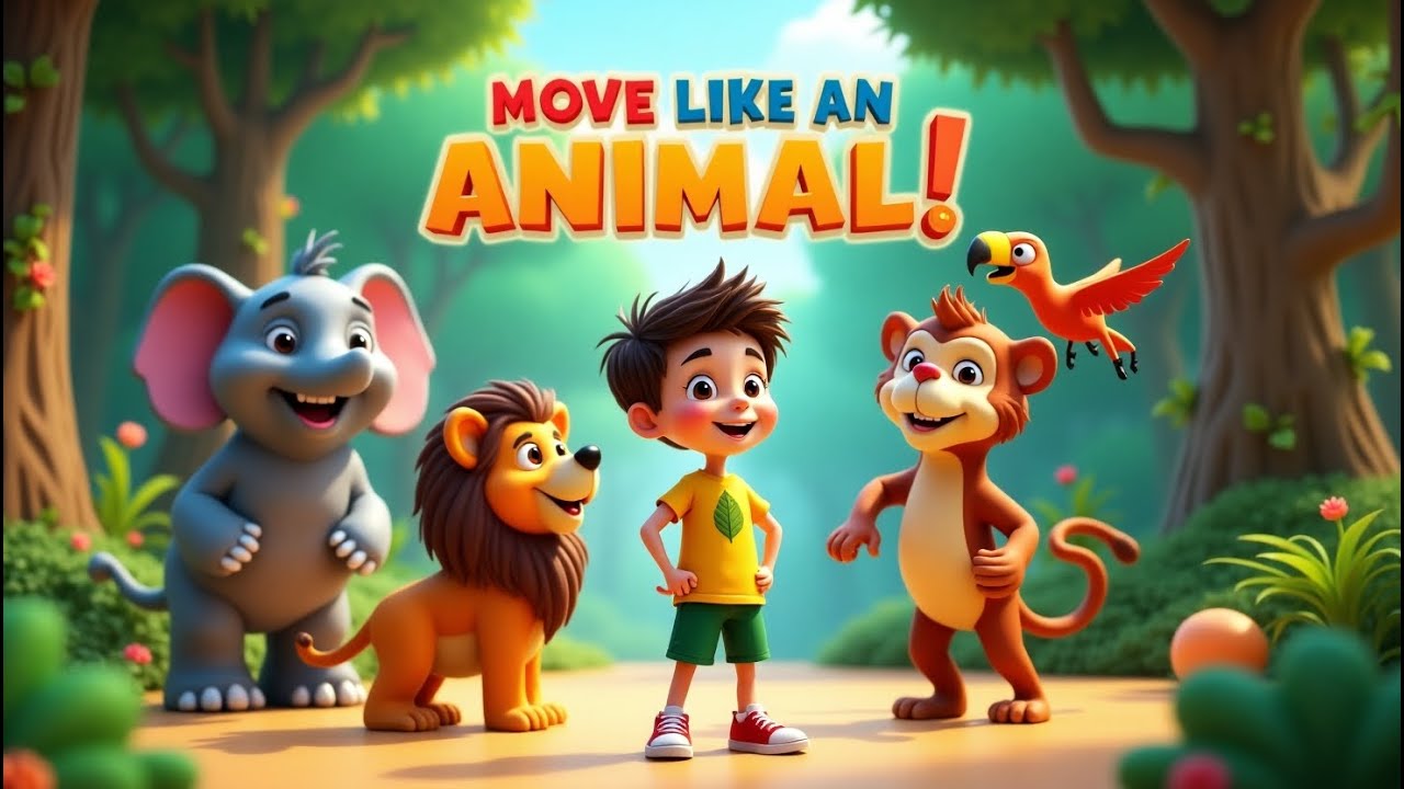 Move Like an Animal! | 3D Kids Dance Rhyme | Learn Animal Moves with ...