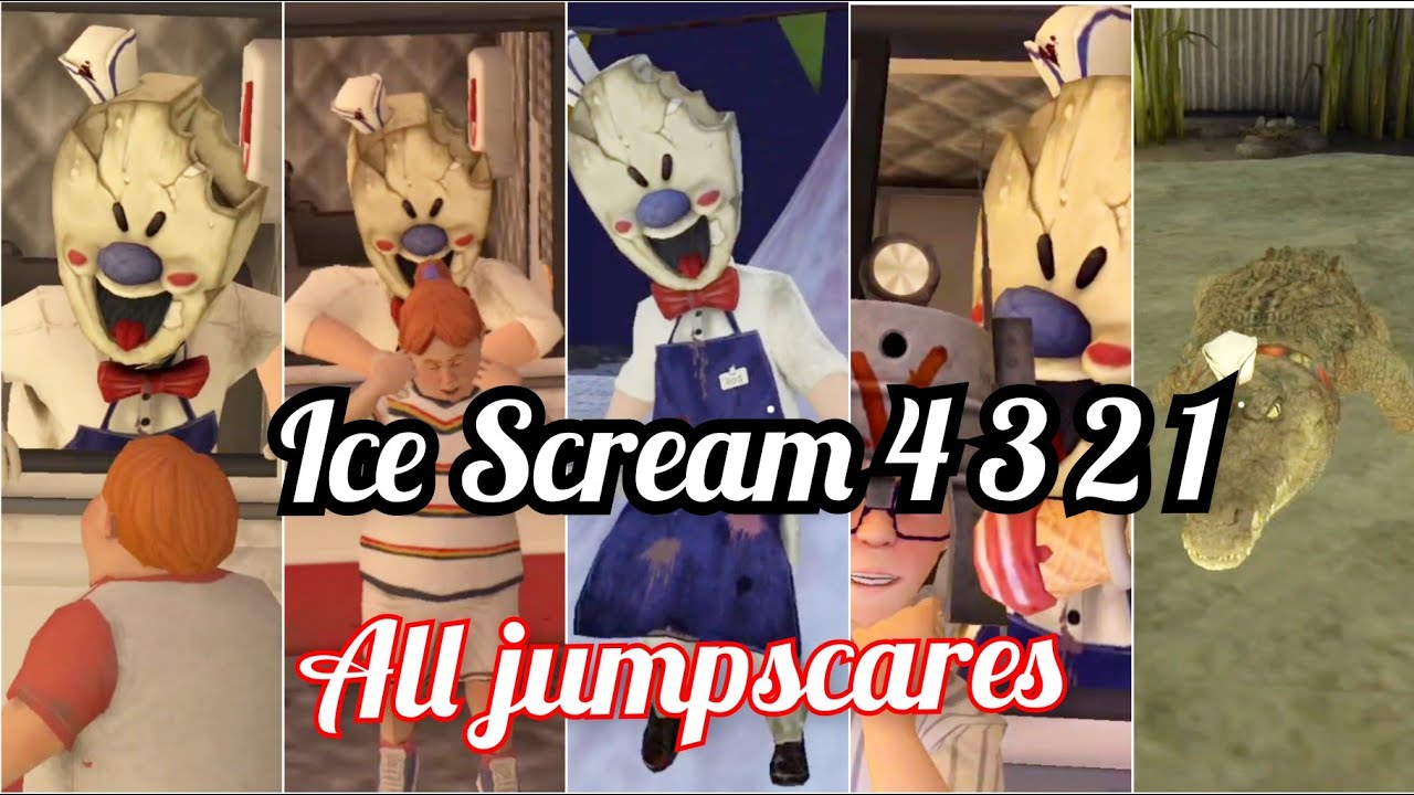 Ice Scream 1 2 3 4 All jumpscares - YouTube