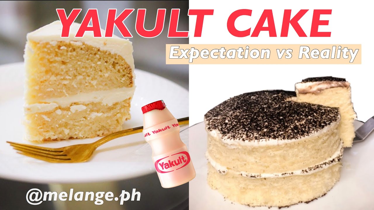 YAKULT CAKE RECIPE 🍰 | EXPECTATION VS. REALITY | JUSTINE SY - YouTube