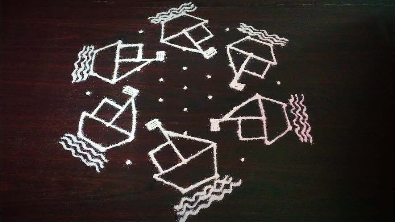 Unique Ship Kolam | Unique Boat Kolam | Unique Kappal Rangoli Designs ...