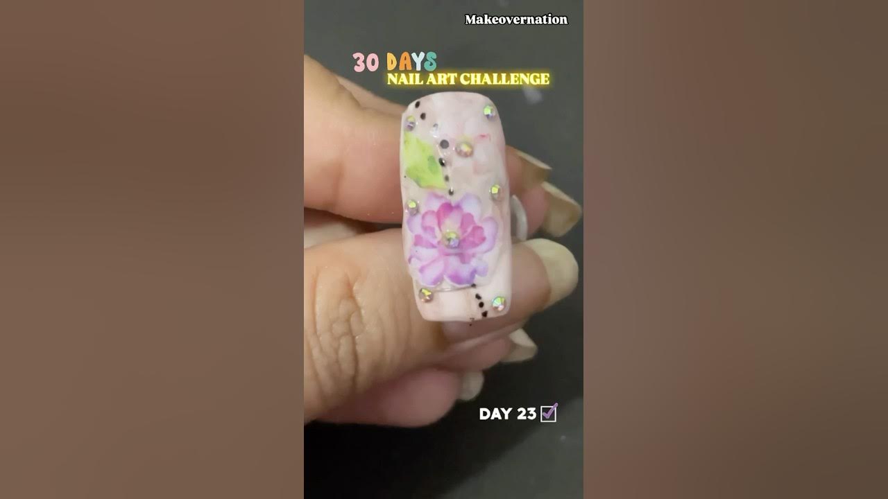 Day-23 / 30 Days Nail Art Challenge | Easy Nail Art #nails #shortsfeed #shorts - YouTube