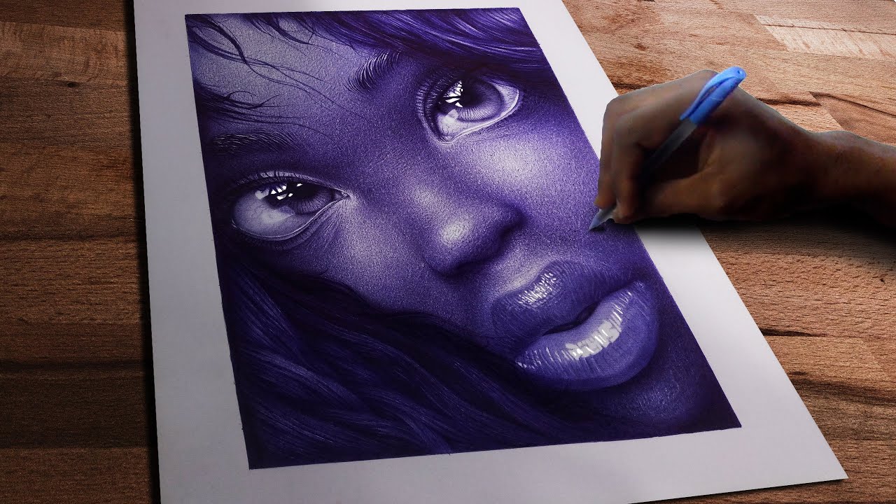 I TRIED REALISTIC DRAWING WITH PEN (How To Draw) - YouTube