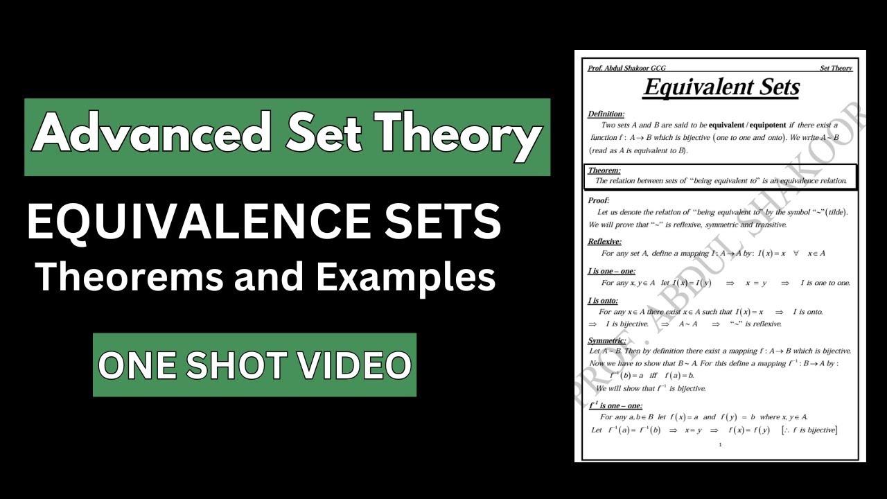 Equivalent Sets - Related Theorems and Examples - YouTube