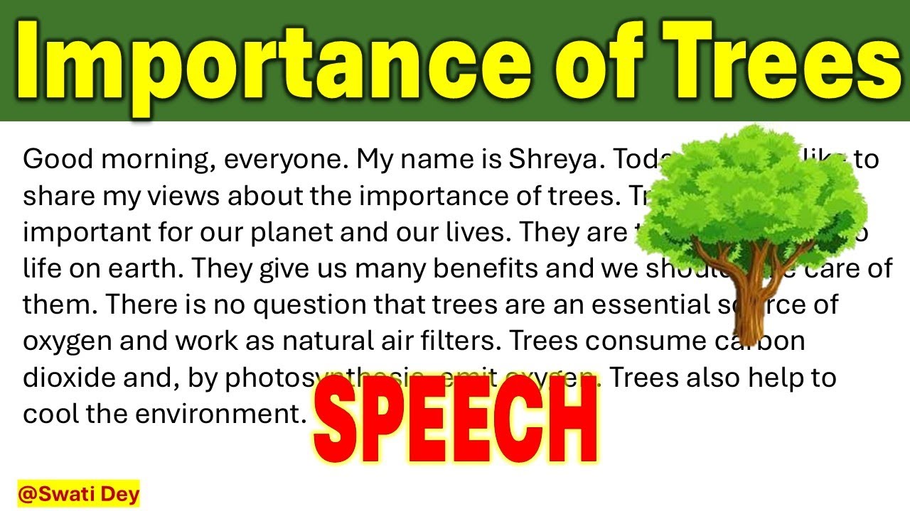 Speech on importance of trees in english | Importance of trees in our ...
