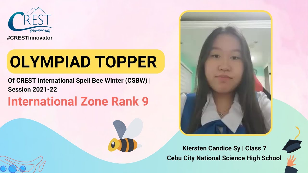 Olympiad Topper of CREST International Spell Bee Winter | Intl. Zone ...