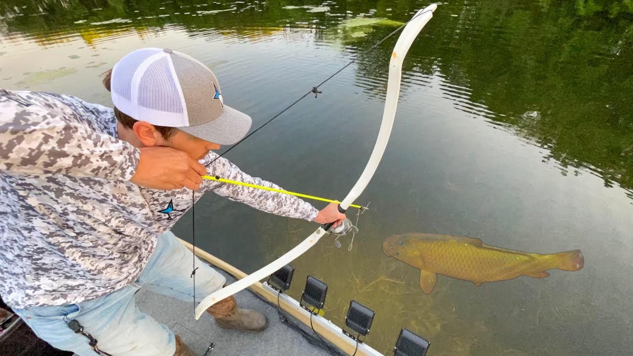 BOWFISHING Massive Fish with a HOMEMADE BOW! - YouTube