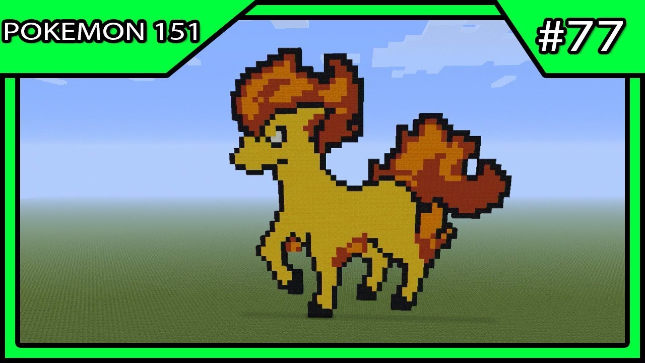 Minecraft Tutorial: Pokemon Pixel Art Ponyta - YouTube