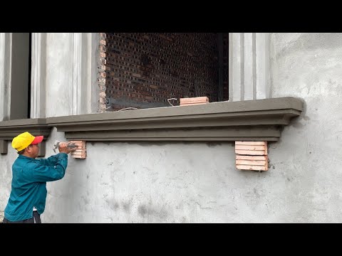 Excellent Skills for Finishing Window Decorations Using Sand and Cement ...