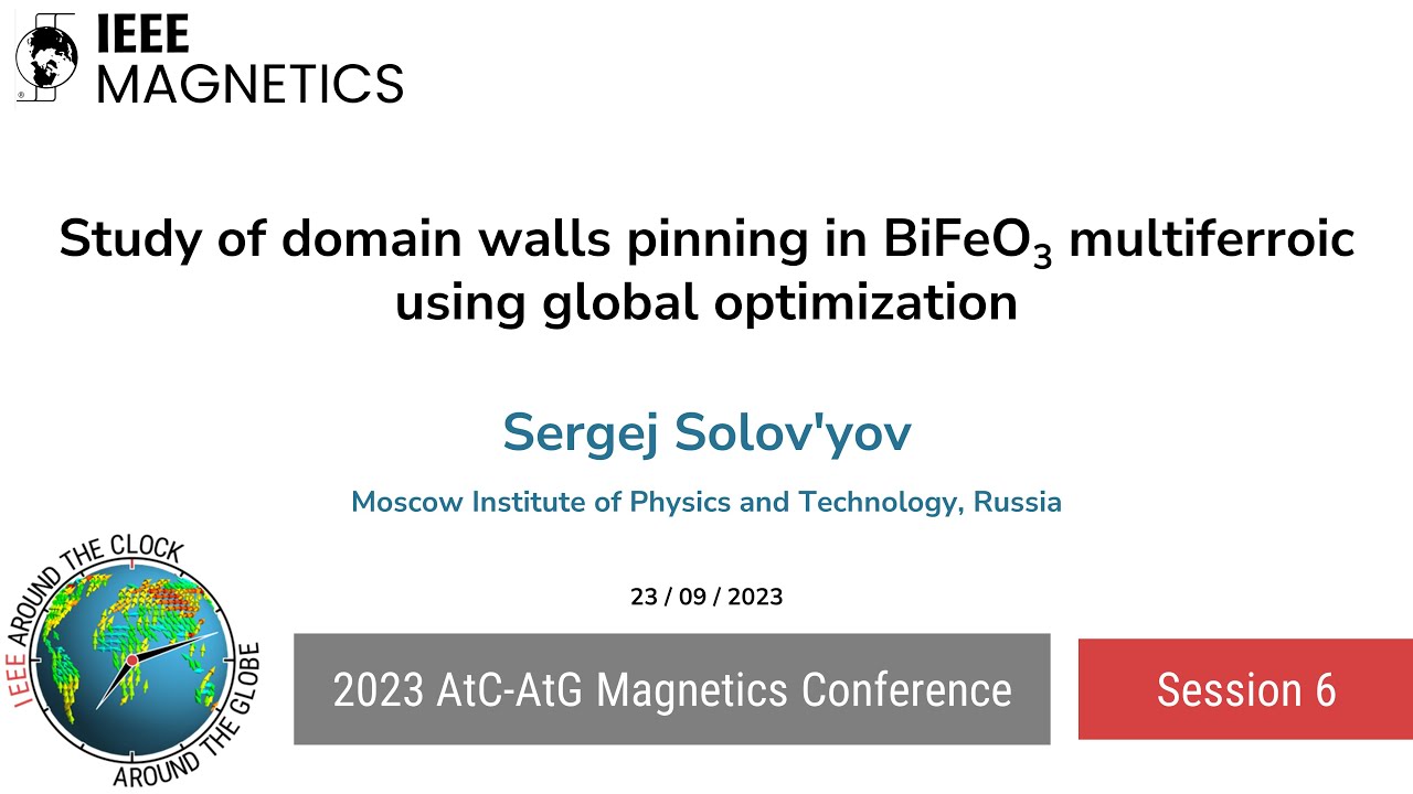 Sergej Solov'yov: Study of domain walls pinning in BiFeO3 multiferroic using global optimization ...