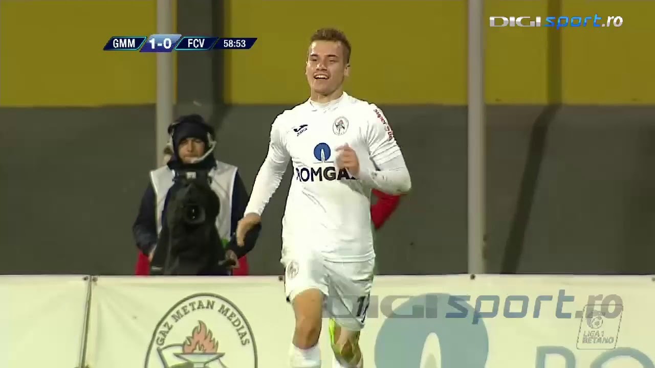 Gaz Metan vs FC Voluntari | Darius Olaru deschide scorul pentru Mediaș - YouTube