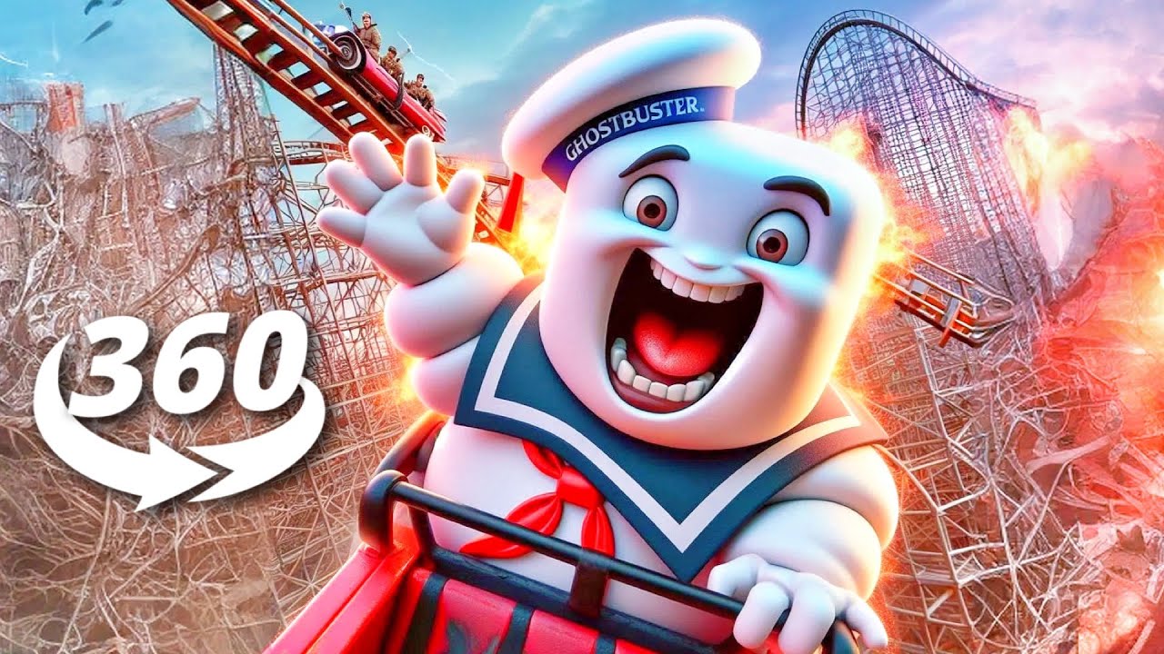 Ghostbusters Frozen Empire Ride: Roller Coaster in 360° - YouTube