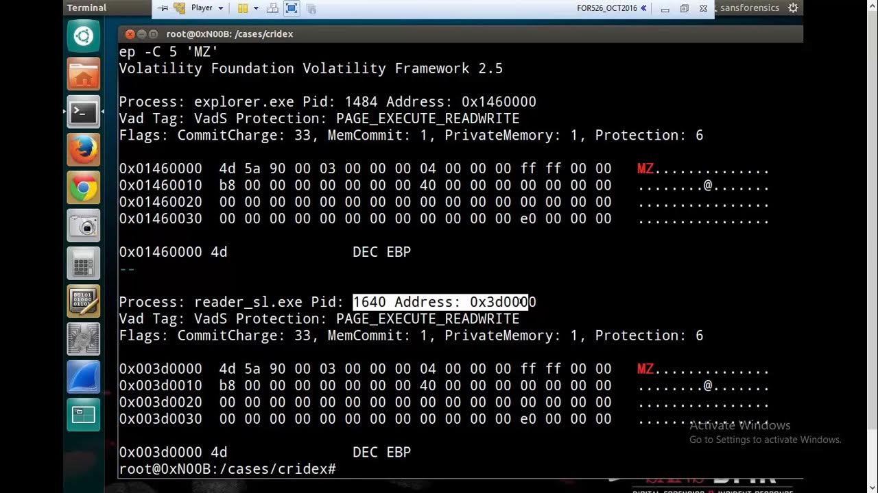 VOLATILITY - Malfind on Cridex Memory Sample - YouTube