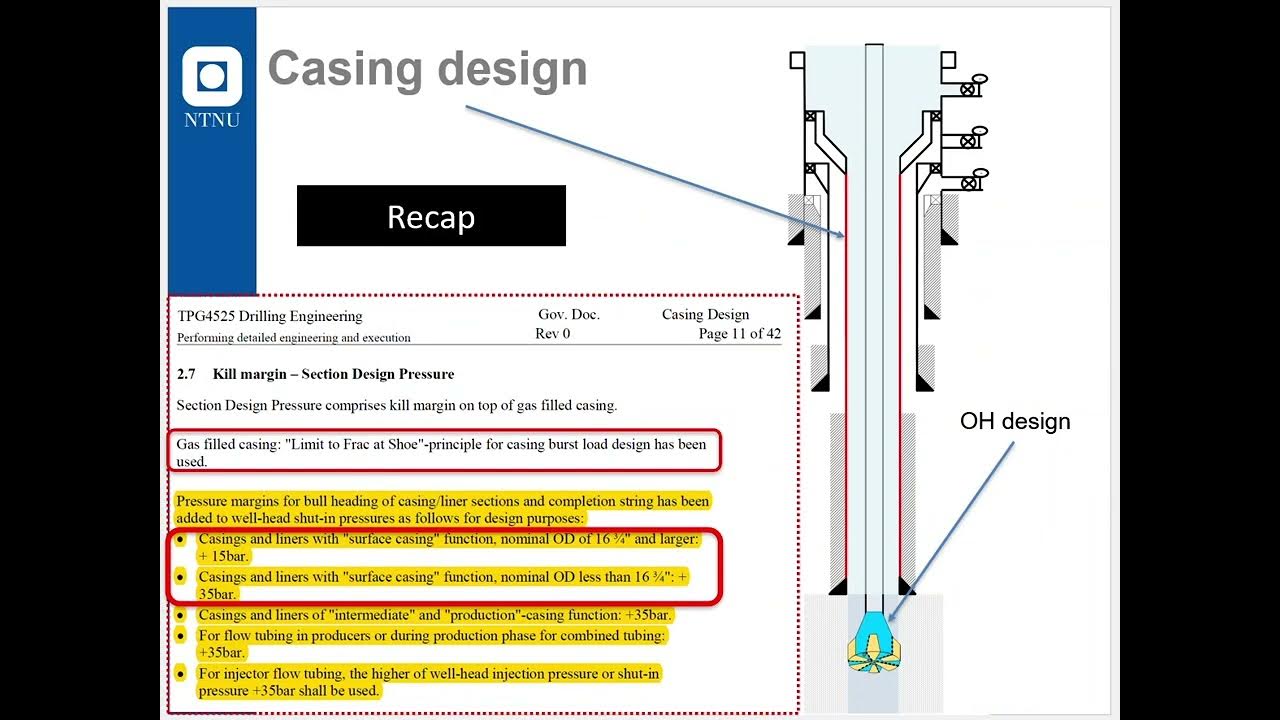 TPG4242 Drilling Engineering 3 Casing design Lecture 4 part1 - YouTube