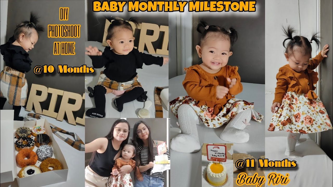 @10 MONTHS & @11 MONTHS MONTHLY MILESTONE | DIY PHOTOSHOOT AT HOME ...