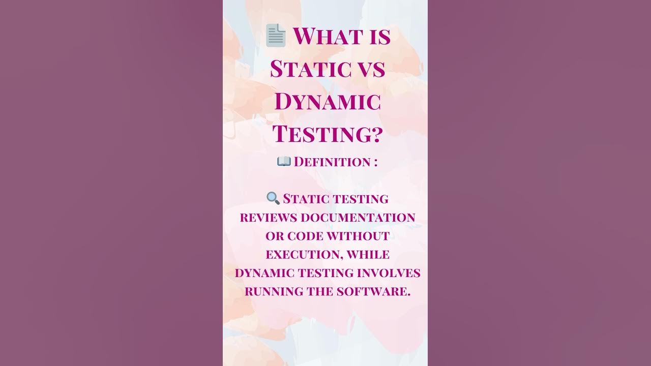 Static vs. Dynamic Testing Explained! 📄🔍 - YouTube